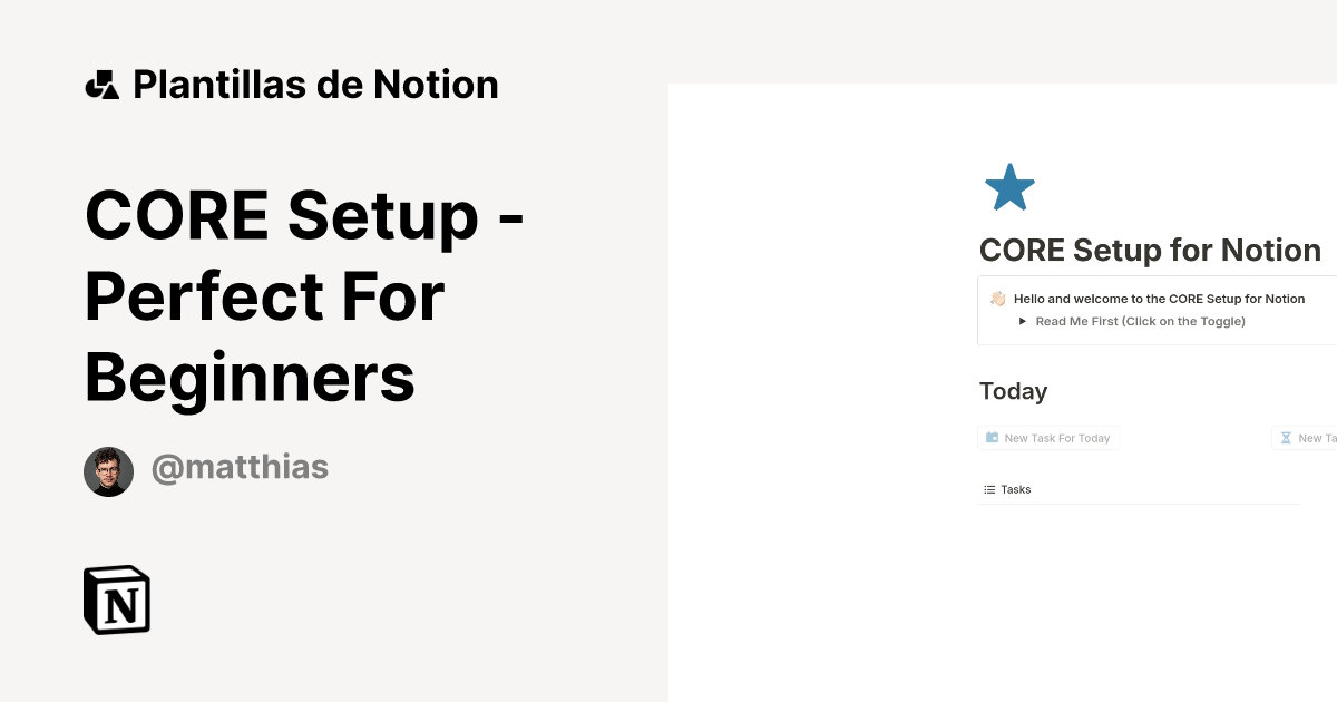 Plantilla CORE Setup - Perfect For Beginners | Notion Marketplace
