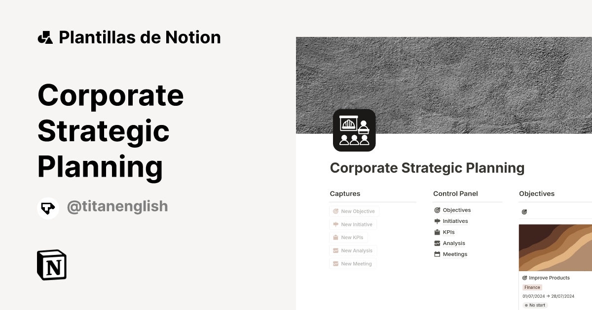 Plantilla Corporate Strategic Planning | Notion Marketplace