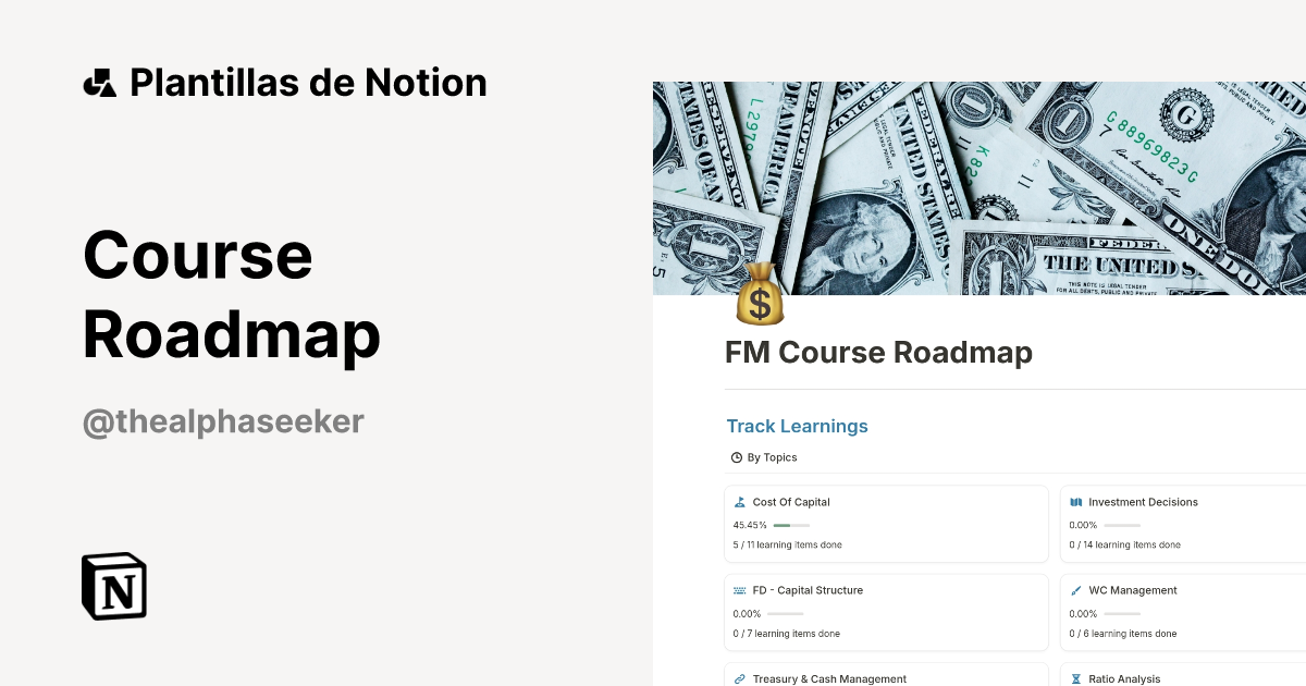 Plantilla Course Roadmap de thealphaseeker | Notion Marketplace