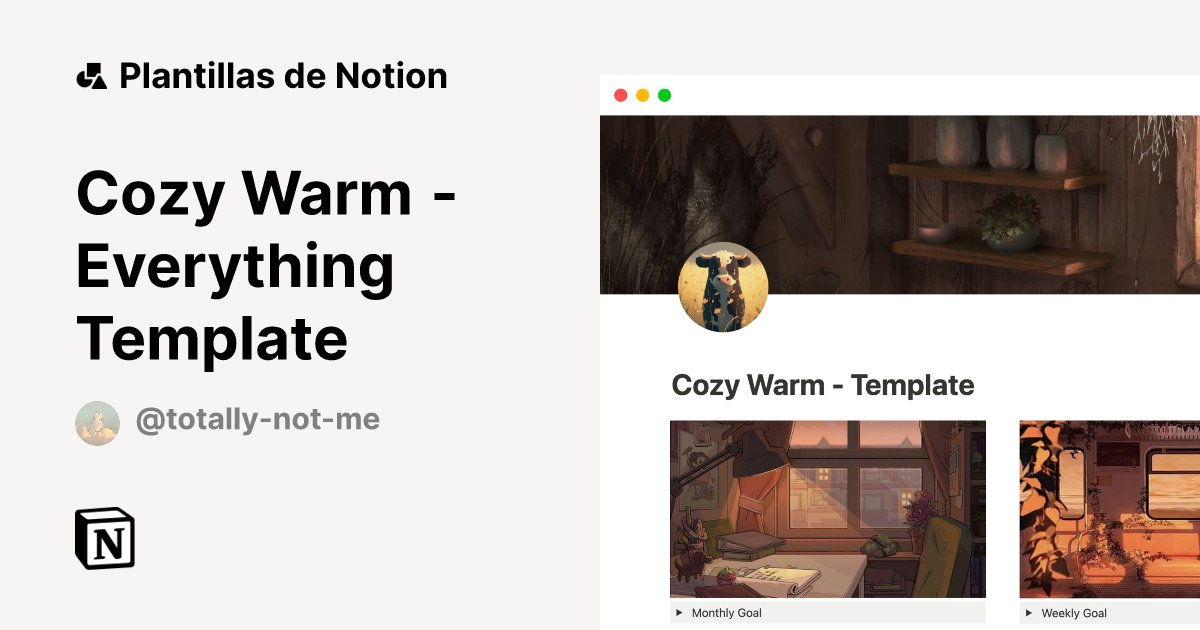 Plantilla Cozy Warm - Everything Template | Notion Marketplace
