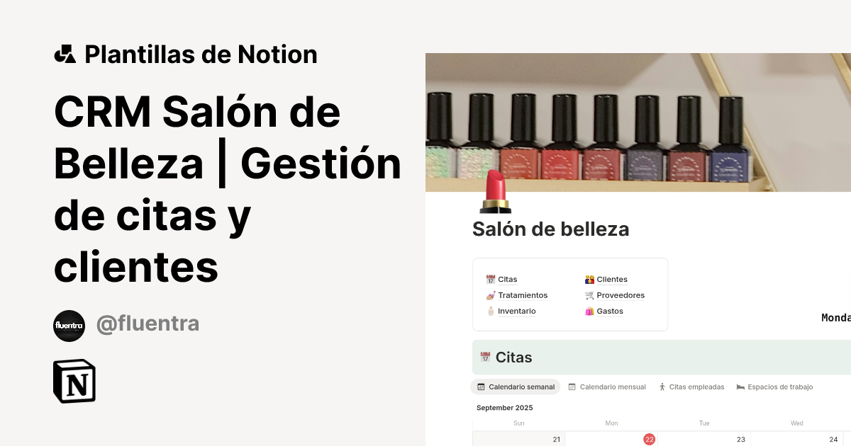Plantilla CRM Salón de Belleza | Gestión de citas y clientes de ...