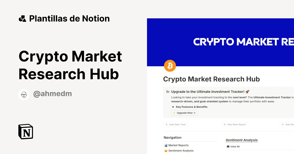 Plantilla Crypto Market Research Hub | Notion Marketplace