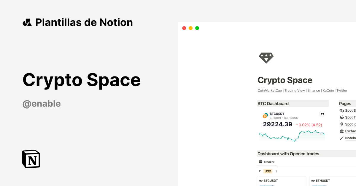 Plantilla Crypto Space | Notion Marketplace