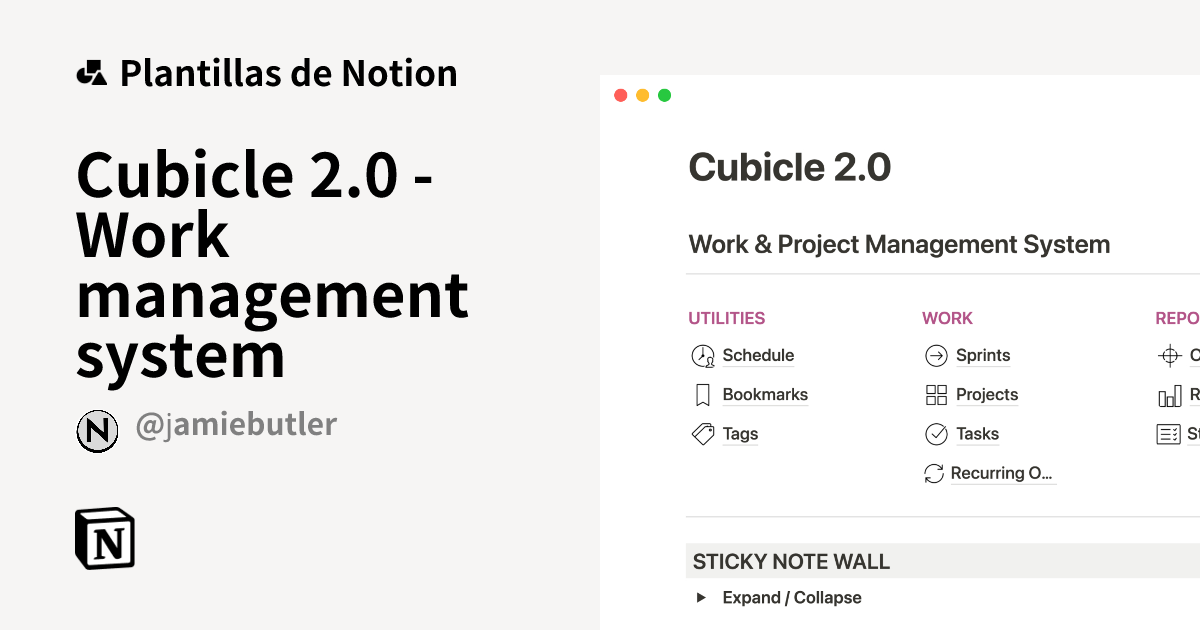 Plantilla Cubicle 2.0 - Work management system | Notion Marketplace