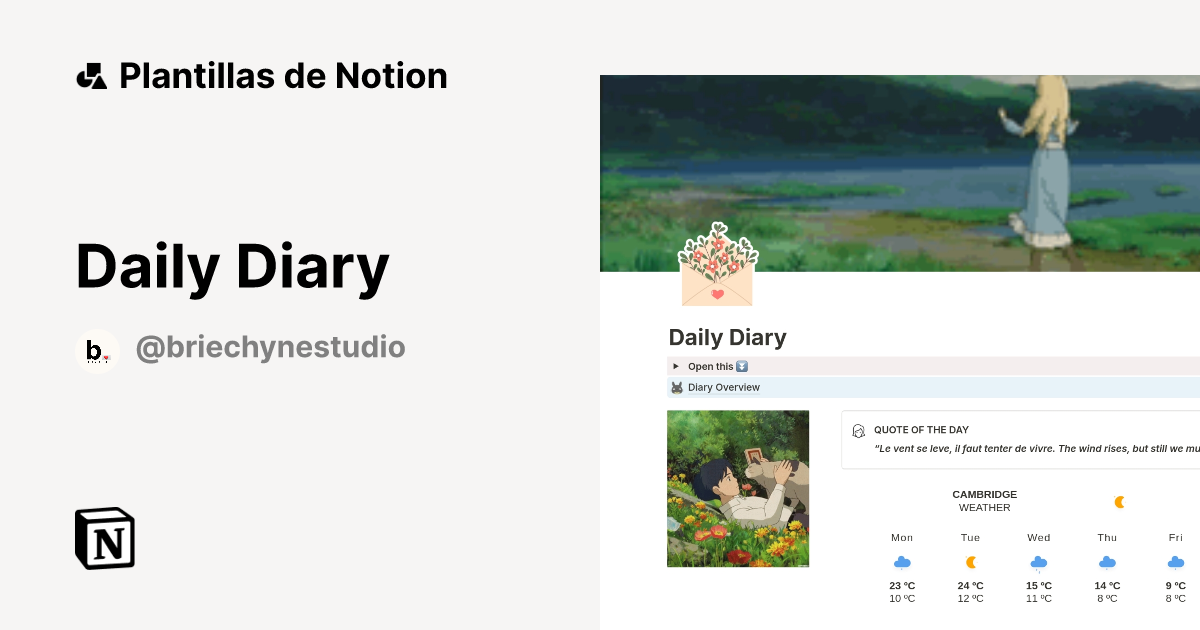 Plantilla Daily Diary | Notion Marketplace