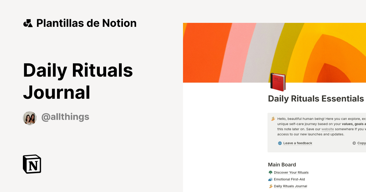 Plantilla Daily Rituals Journal | Notion Marketplace