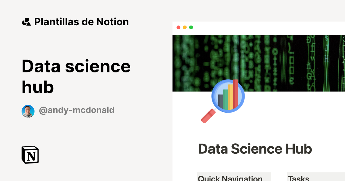 Plantilla Data science hub | Notion Marketplace