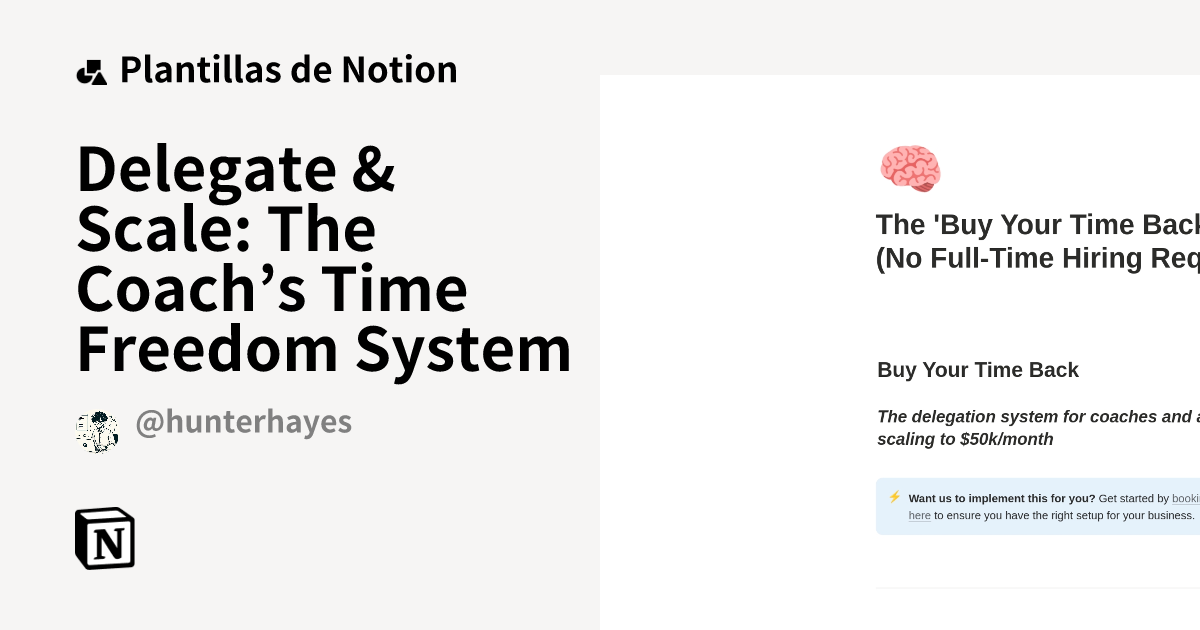Plantilla Delegate & Scale: The Coach’s Time Freedom System de Hunter ...