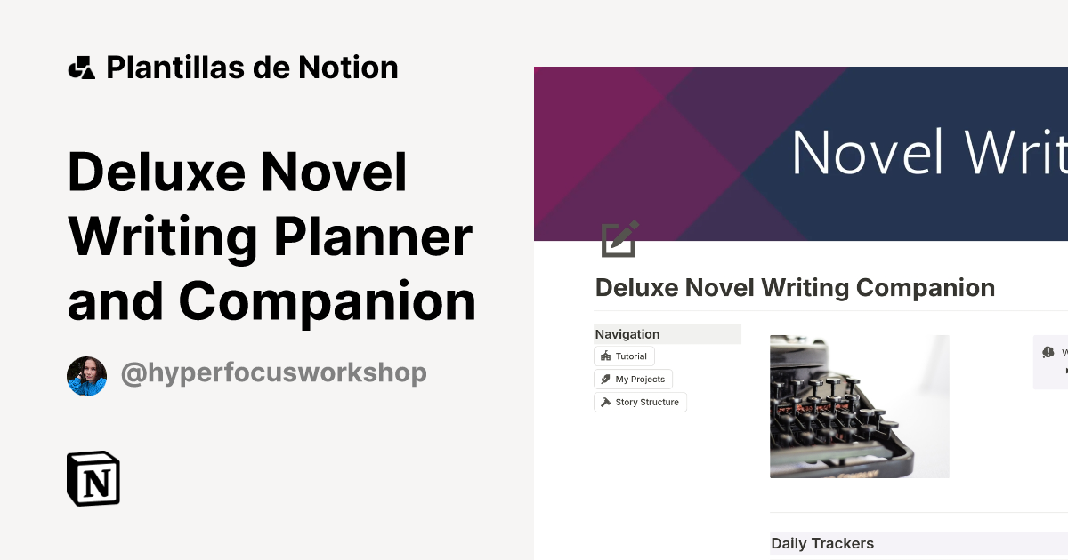 Plantilla Deluxe Novel Writing Planner and Companion de HyperFocus ...