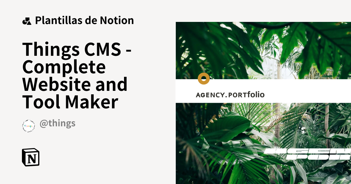 Plantilla Things CMS - Complete Website and Tool Maker | Notion Marketplace