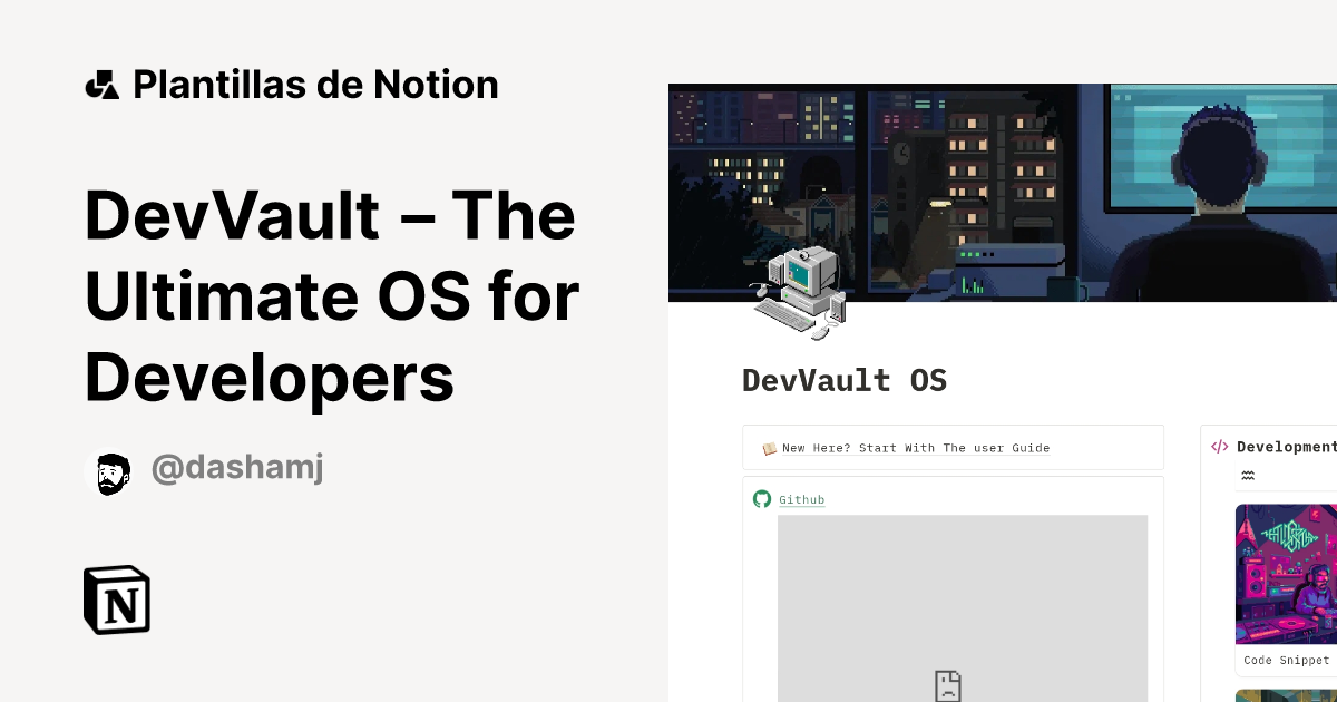 Plantilla DevVault – The Ultimate OS for Developers | Notion Marketplace