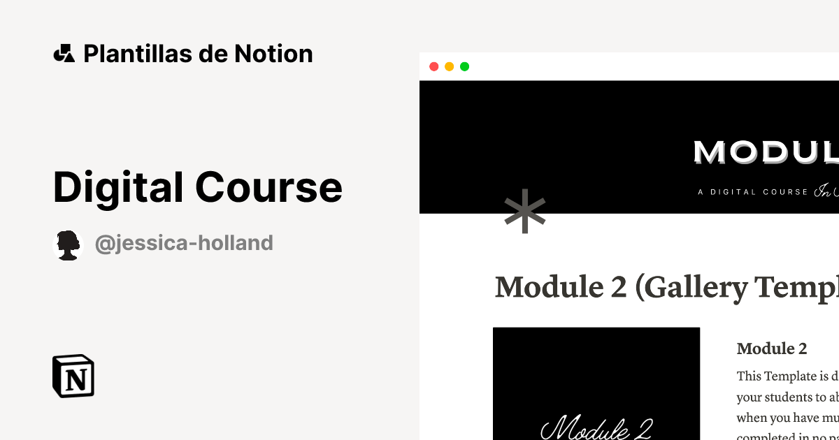 Plantilla Digital Course | Notion Marketplace