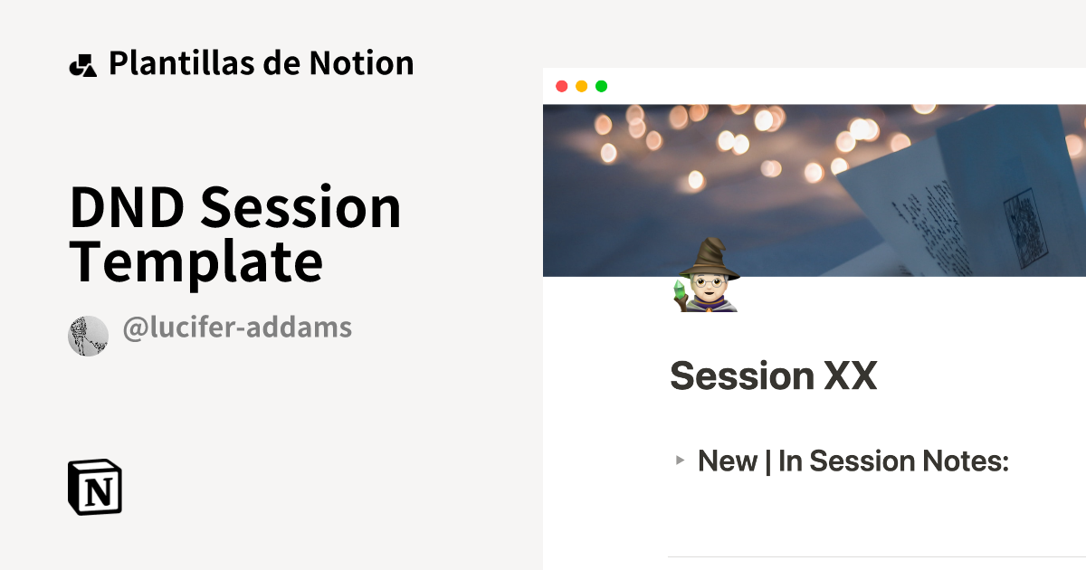 Plantilla DND Session Template | Notion Marketplace
