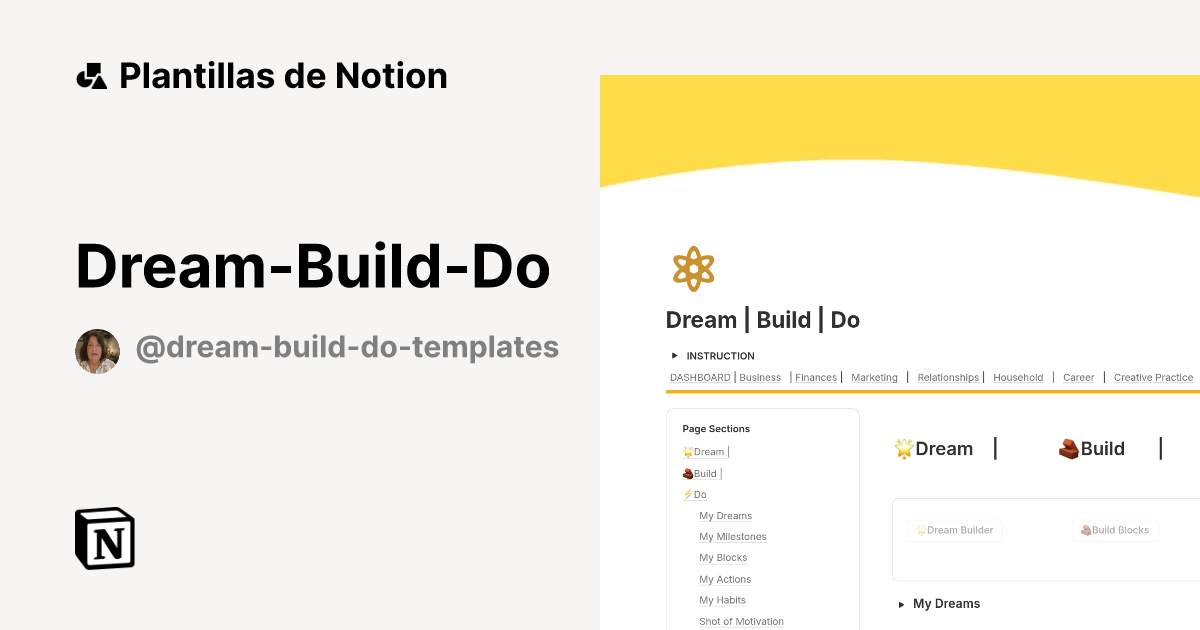 Plantilla Dream-Build-Do | Notion Marketplace