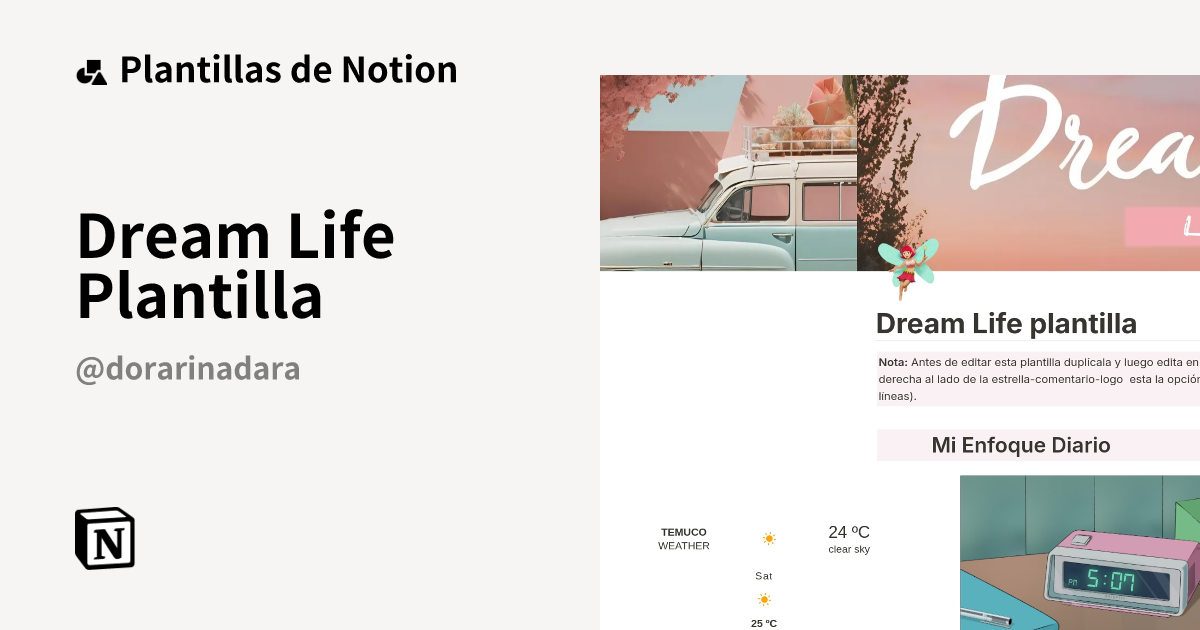 Plantilla Dream Life Plantilla | Notion Marketplace