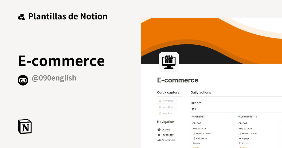 Plantilla E-commerce | Notion Marketplace