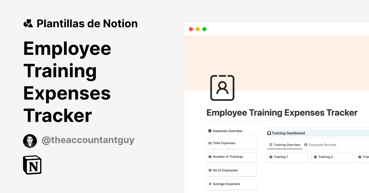Plantilla Employee Training Expenses Tracker | Notion Marketplace