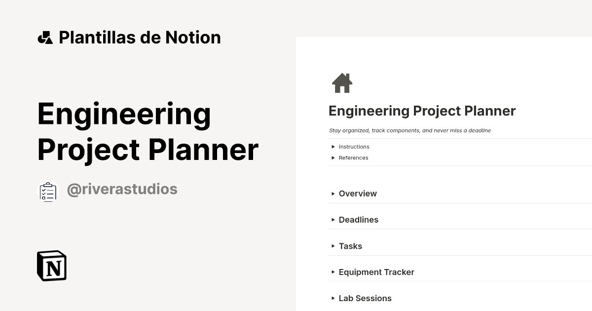Plantilla Engineering Project Planner | Notion Marketplace