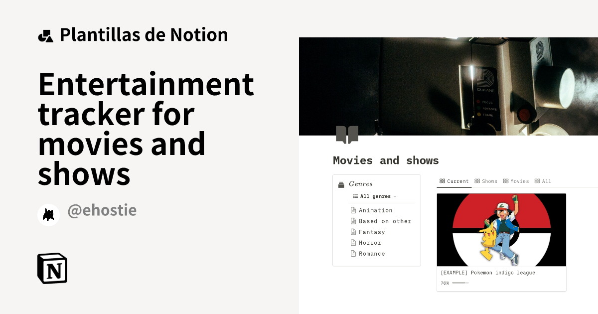 Plantilla Entertainment tracker for movies and shows de Leo Jensen ...