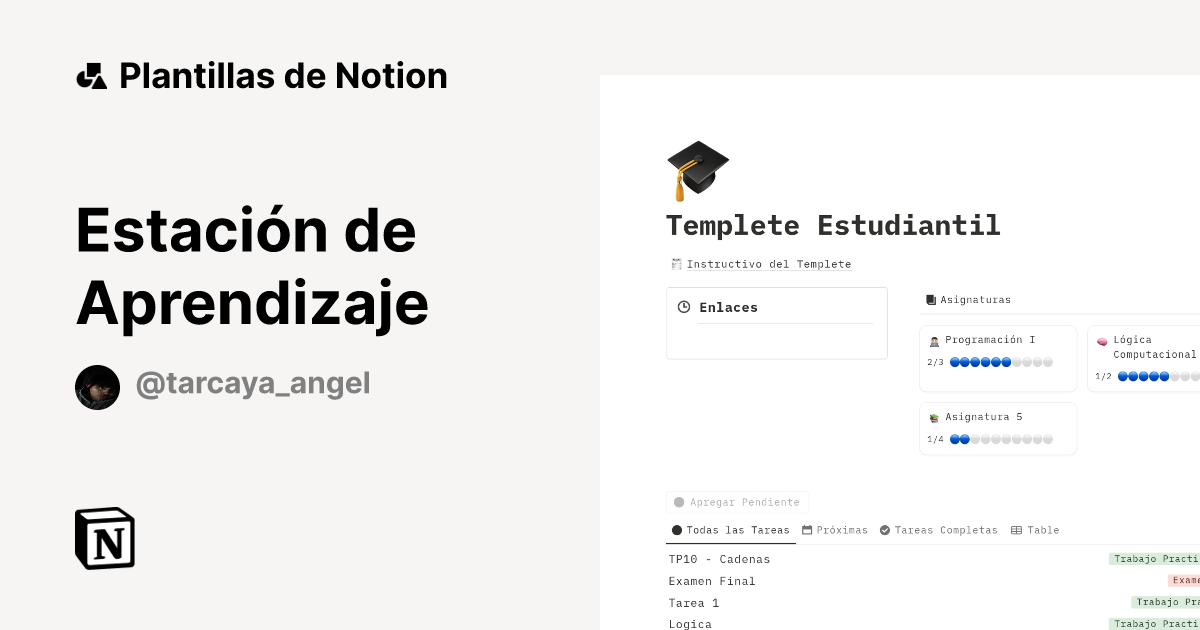 Plantilla Estación de Aprendizaje de Nexux Lab | Notion Marketplace