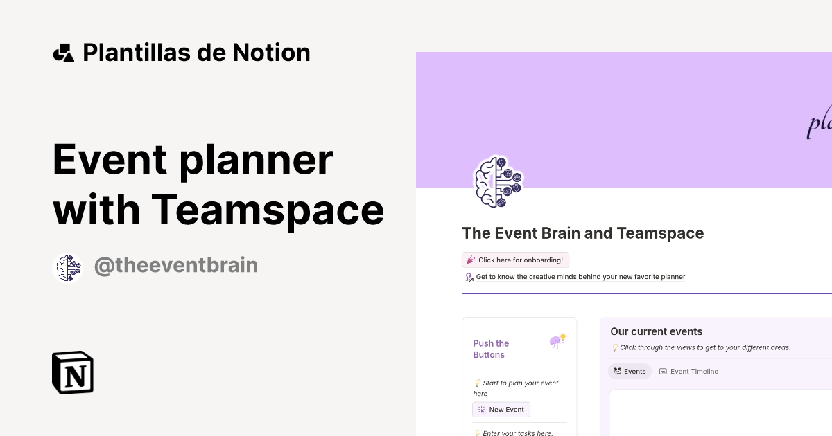 Plantilla Event planner with Teamspace | Notion Marketplace