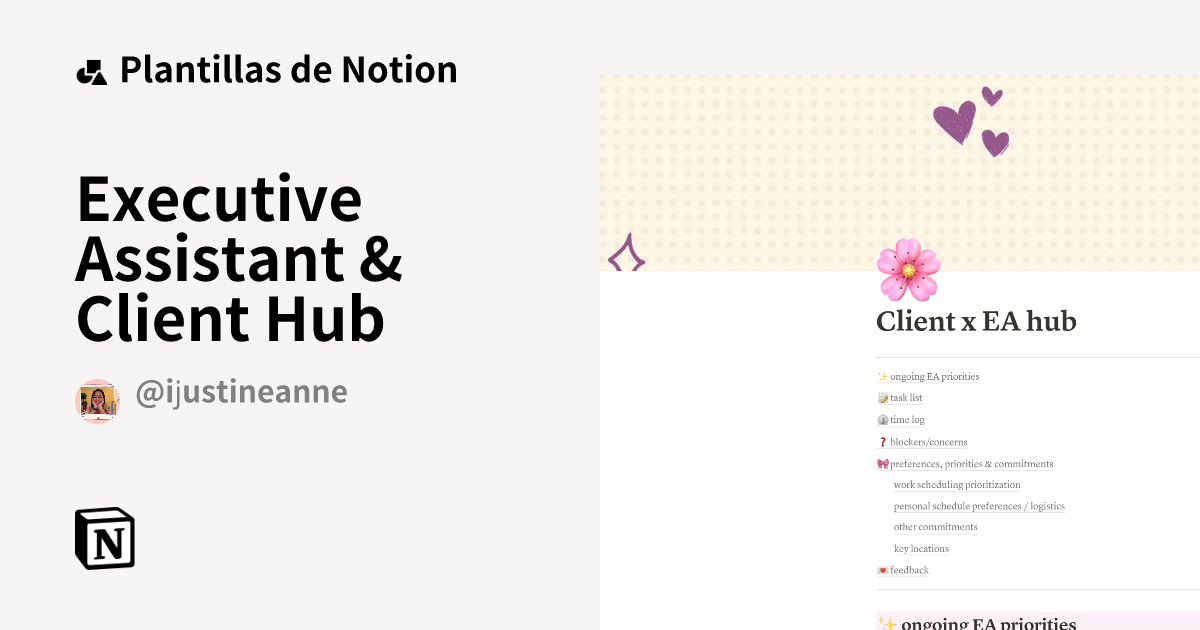 Plantilla Executive Assistant & Client Hub | Notion Marketplace