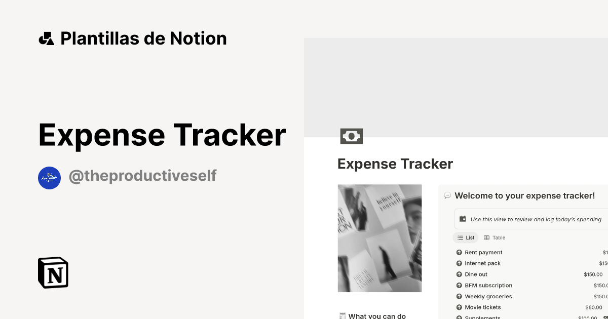 Plantilla Expense Tracker | Notion Marketplace