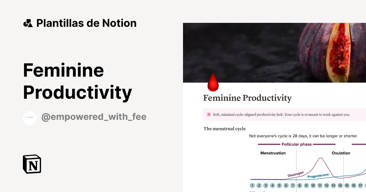 Plantilla Feminine Productivity de Empowered with Fee | Notion Marketplace