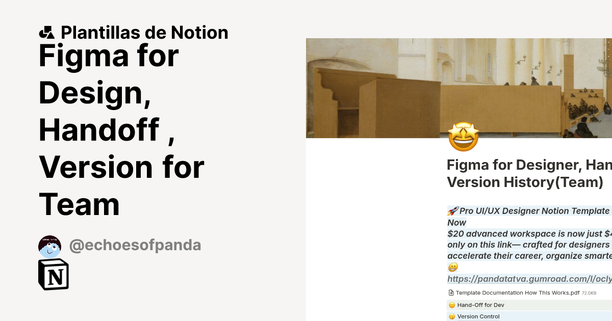 Plantilla Figma for Design, Handoff , Version for Team | Notion Marketplace