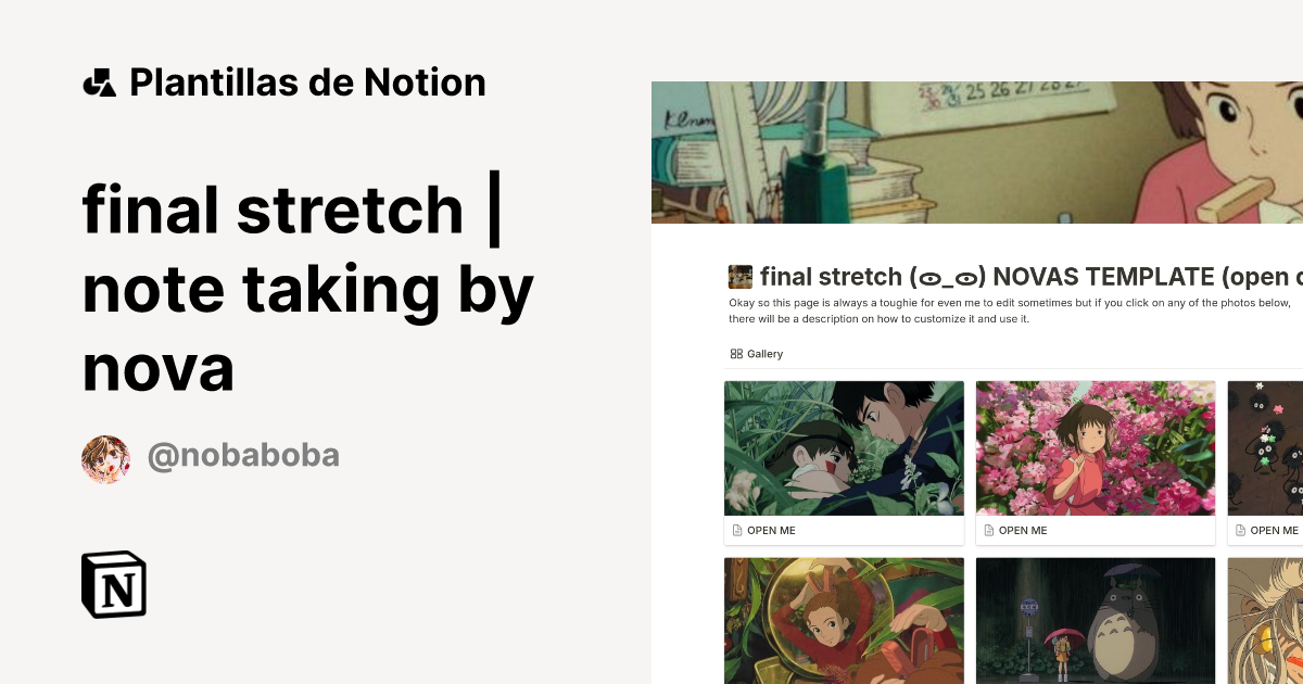 Plantilla final stretch | note taking by nova | Notion Marketplace
