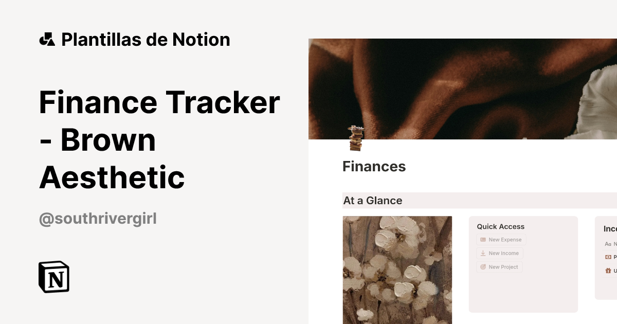 Plantilla Finance Tracker - Brown Aesthetic de Southrivergirl | Notion ...