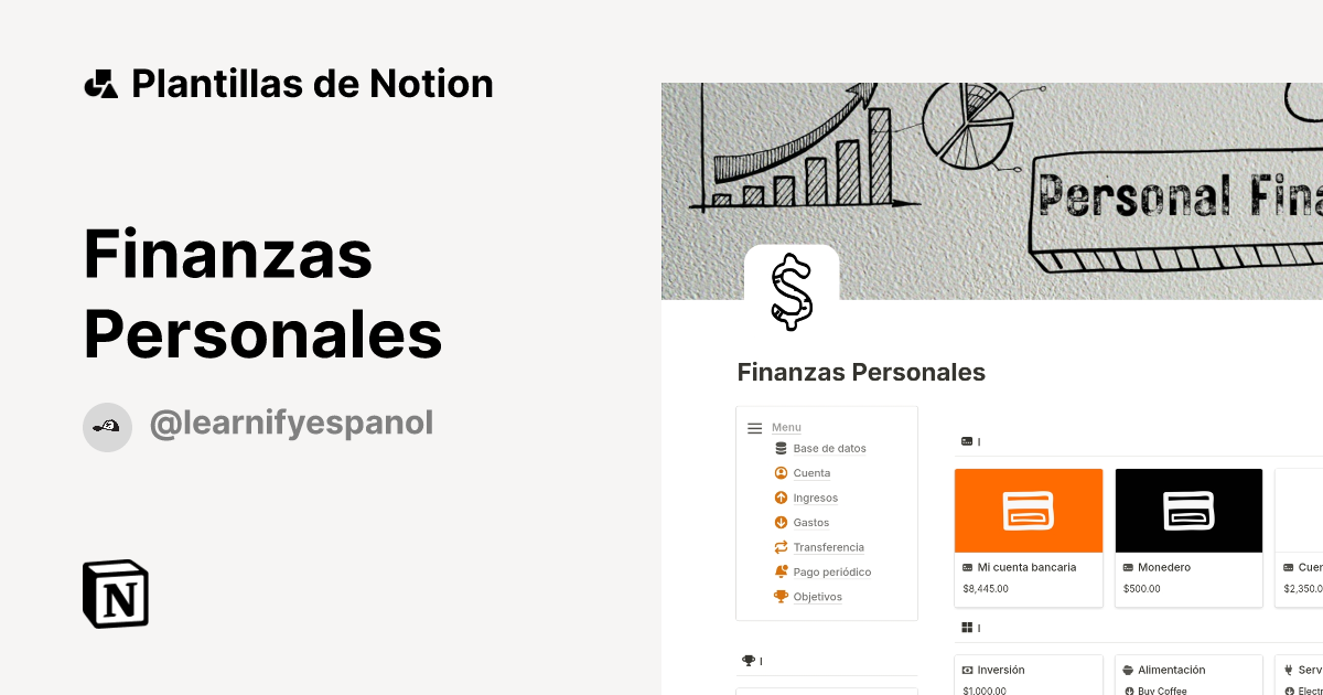 Plantilla Finanzas Personales de Learnify - Latam | Notion Marketplace