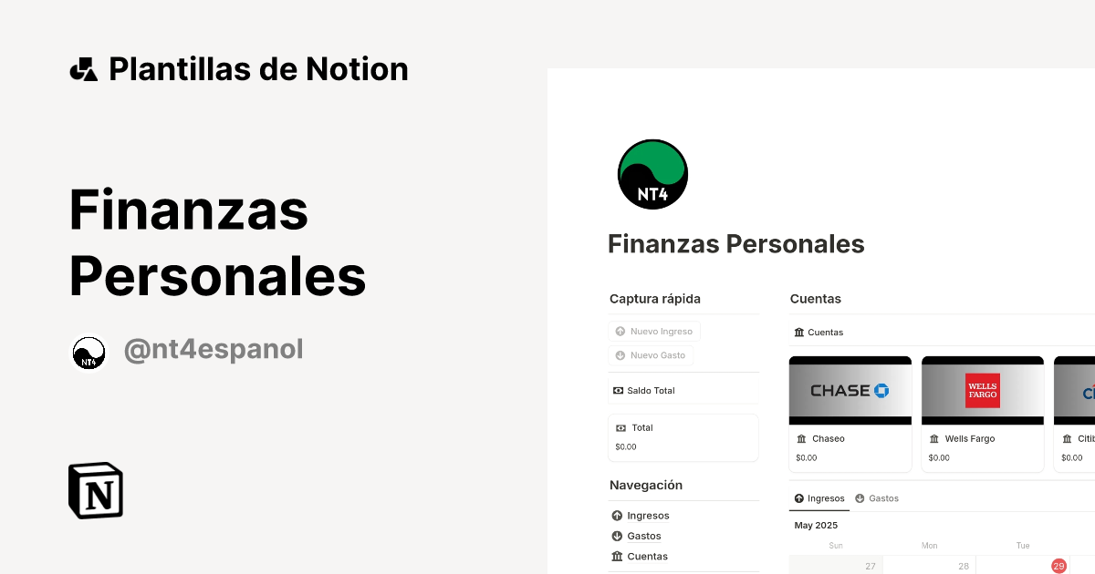 Plantilla Finanzas Personales | Notion Marketplace