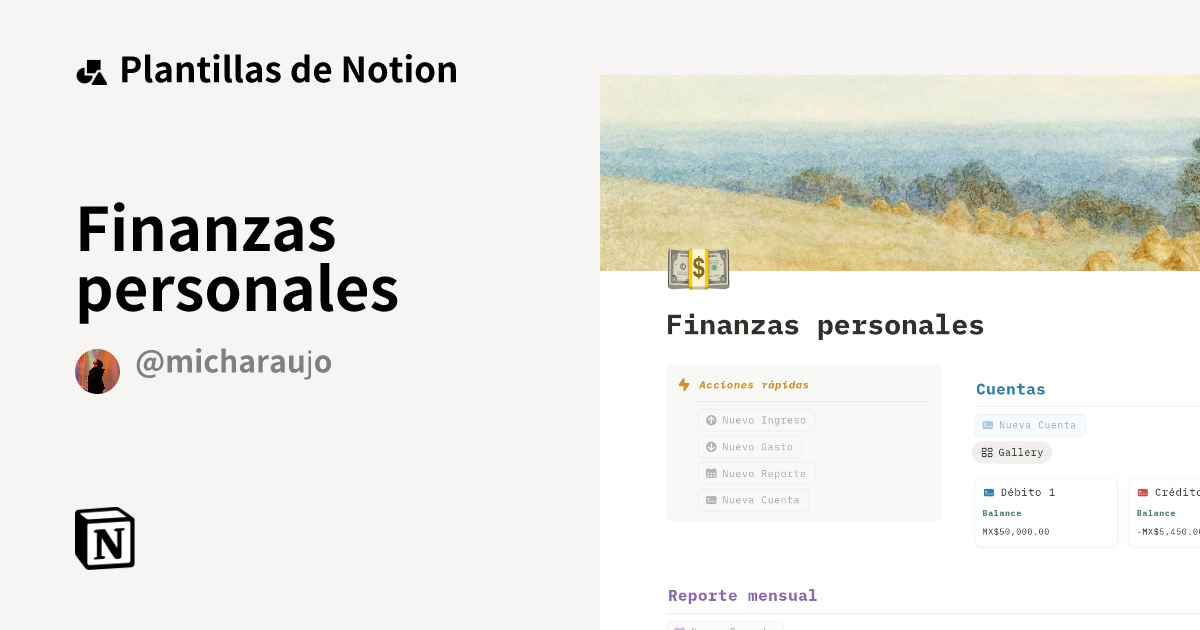 Plantilla Finanzas personales | Notion Marketplace