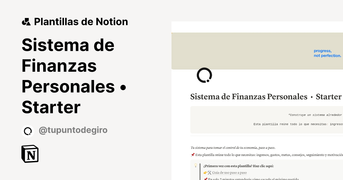 Plantilla Sistema de Finanzas Personales • Starter de Punto De Giro | Notion Marketplace