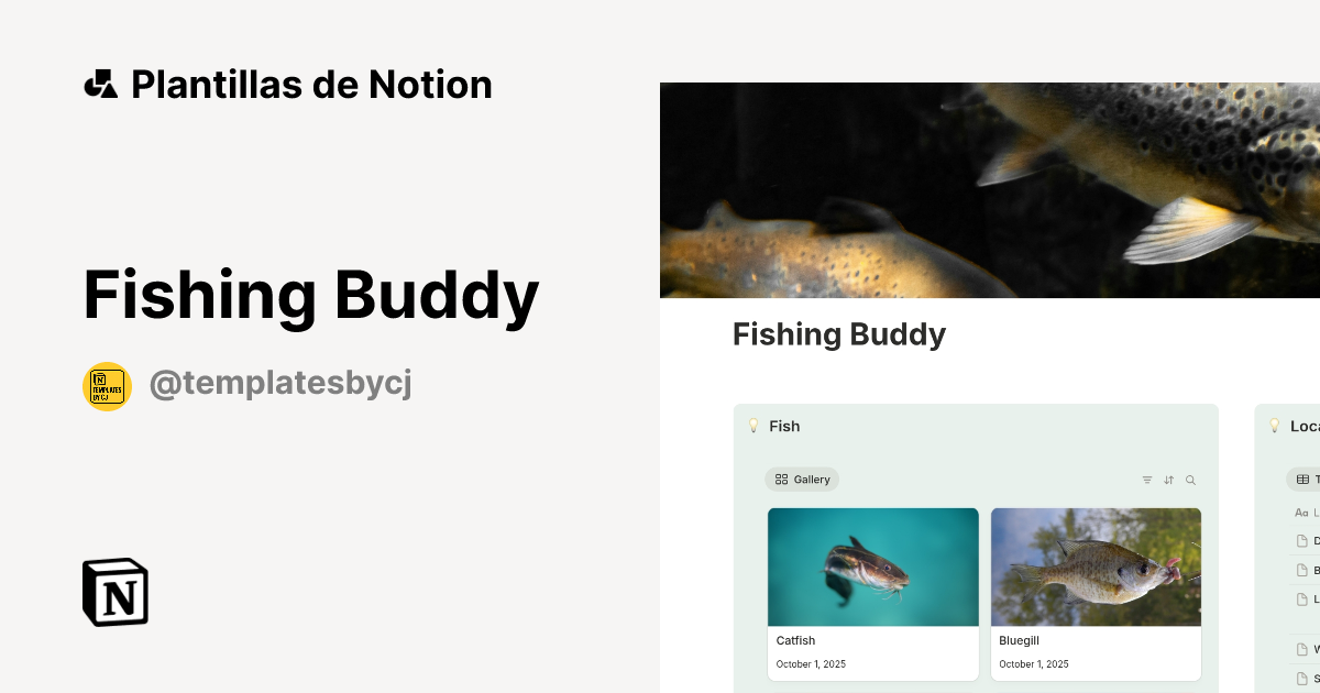 Plantilla Fishing Buddy de Templates by CJ | Notion Marketplace