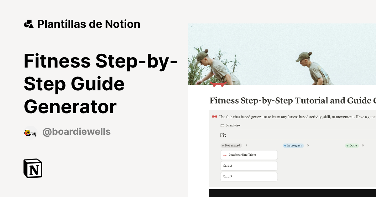 Plantilla Fitness Step-by-Step Guide Generator de boardiewells | Notion ...