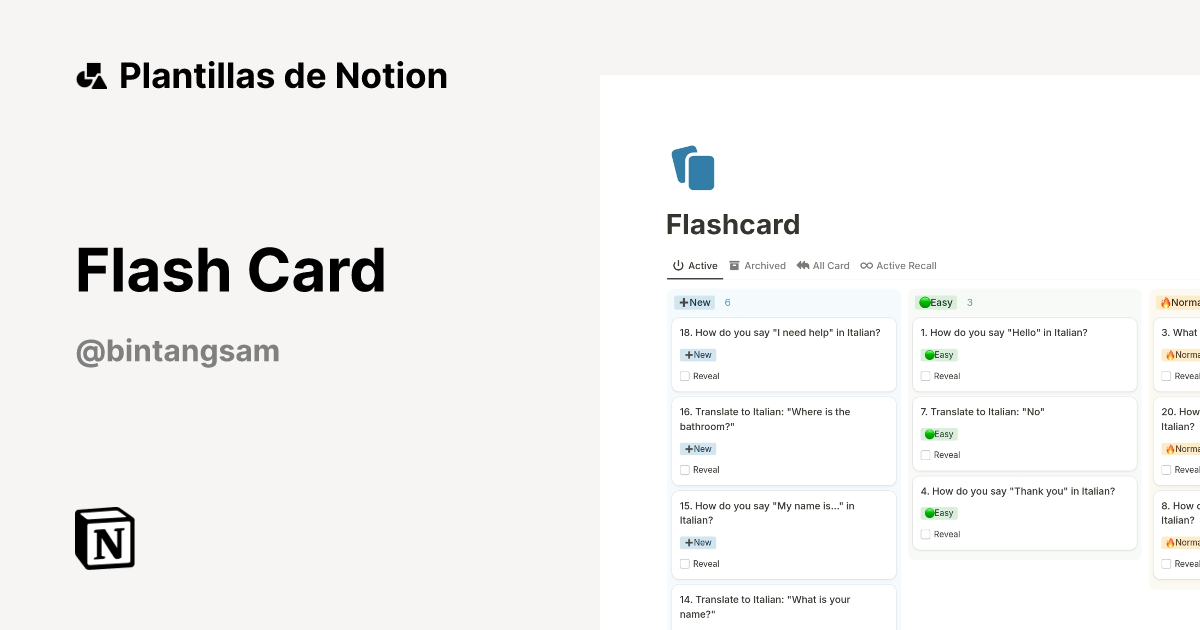 Plantilla Flash Card | Notion Marketplace