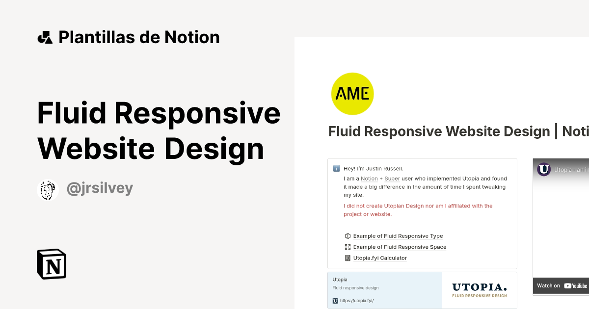 Plantilla Fluid Responsive Website Design | Notion Marketplace