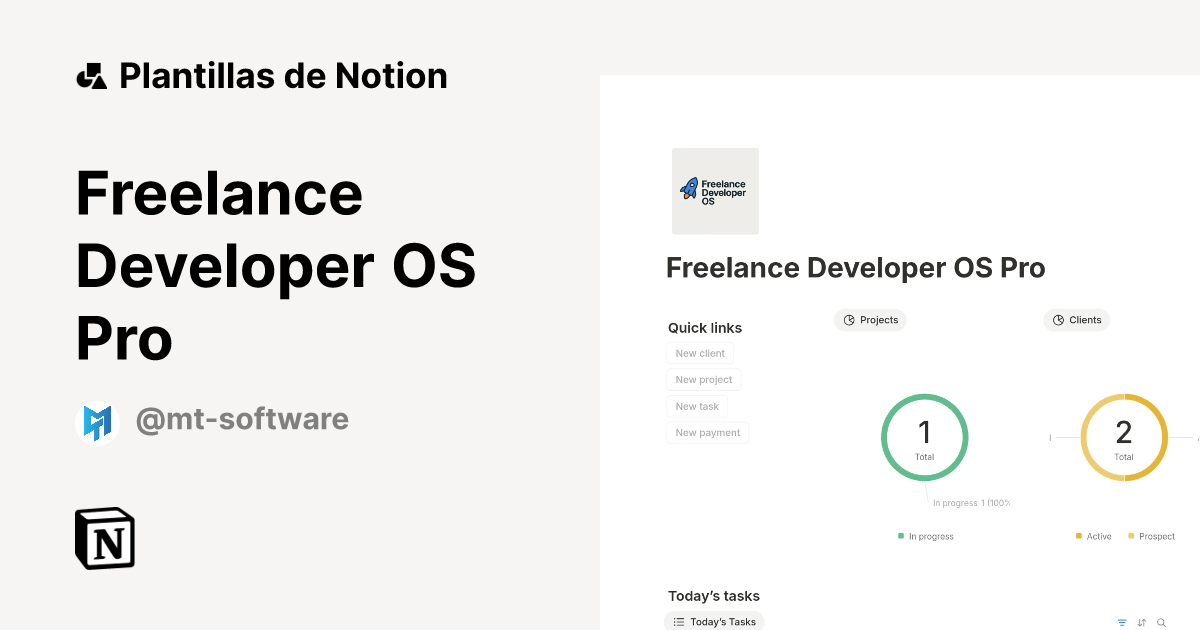 Plantilla Freelance Developer OS Pro de MT Software | Notion Marketplace