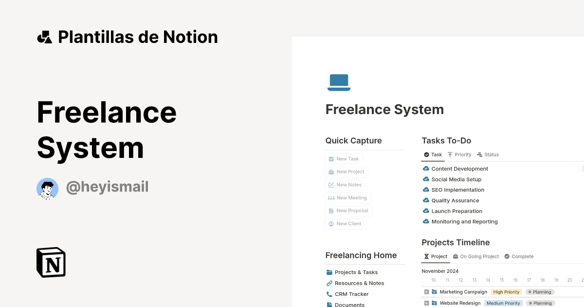 Plantilla Freelance System | Notion Marketplace