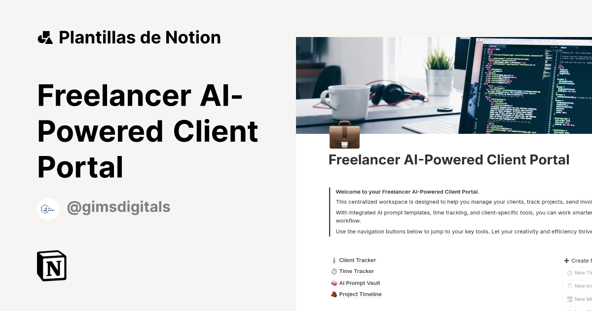 Plantilla Freelancer AI-Powered Client Portal | Notion Marketplace