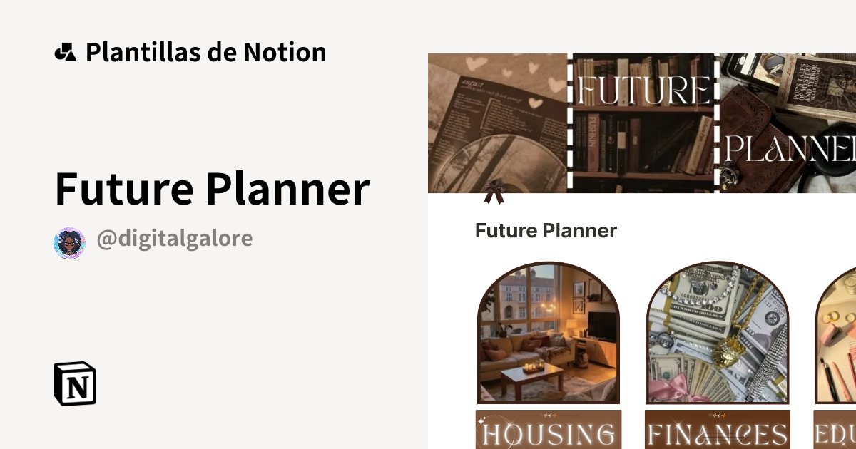 Plantilla Future Planner de Digital Galore | Notion Marketplace