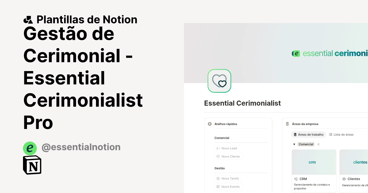 Plantilla Gestão de Cerimonial - Essential Cerimonialist Pro | Notion Marketplace