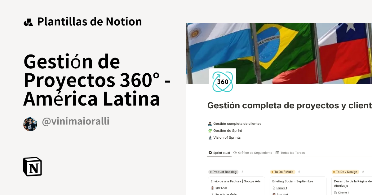 Plantilla Gestión de Proyectos 360° - América Latina | Notion Marketplace
