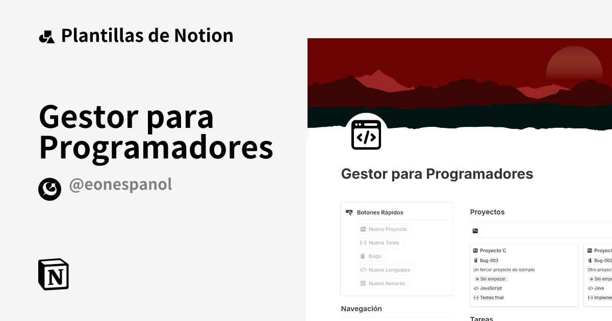 Plantilla Gestor para Programadores | Notion Marketplace