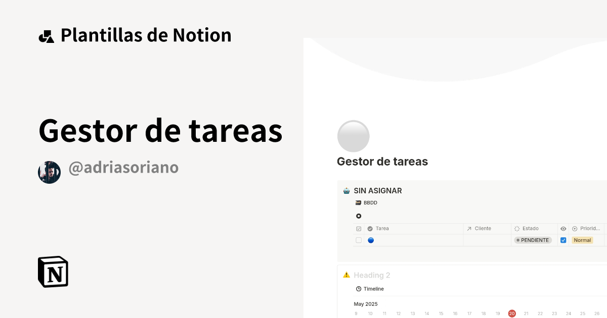Plantilla Gestor de tareas | Notion Marketplace