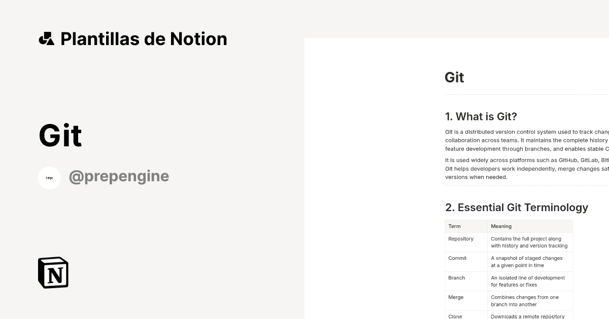 Plantilla Git | Notion Marketplace