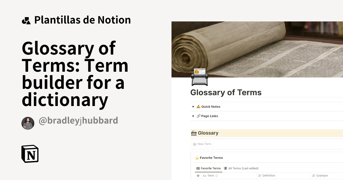 Plantilla Glossary of Terms: Term builder for a dictionary de Bradley J ...