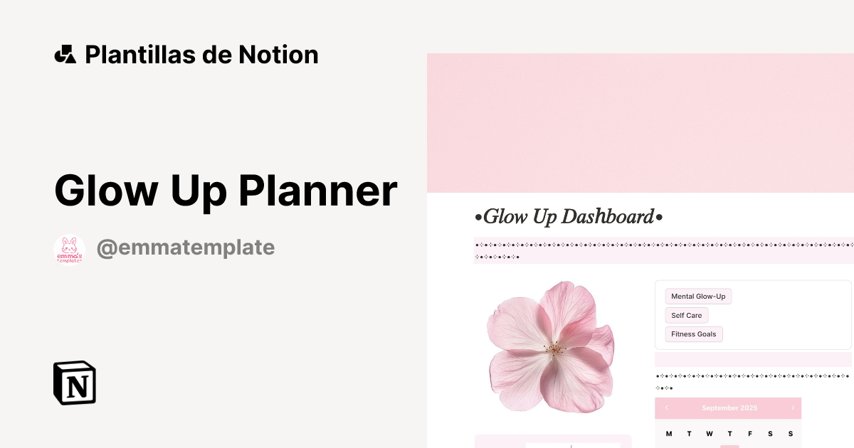 Plantilla Glow Up Planner de Emma's Templates | Notion Marketplace